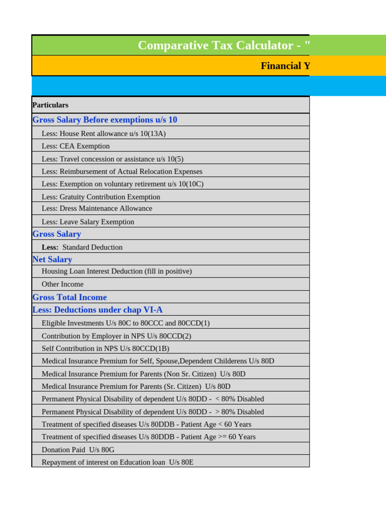 Comparative Tax Calculator_2024-25 | PDF