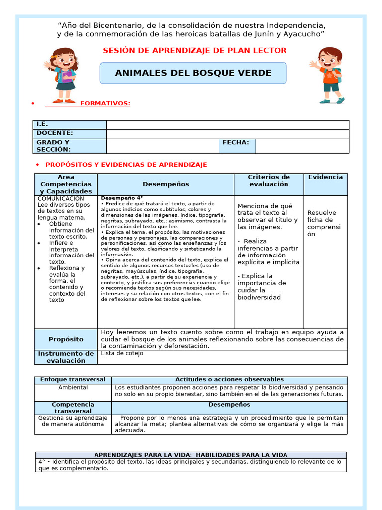 4° Ses PL Vier 4 Animales Del Bosque Acr | PDF