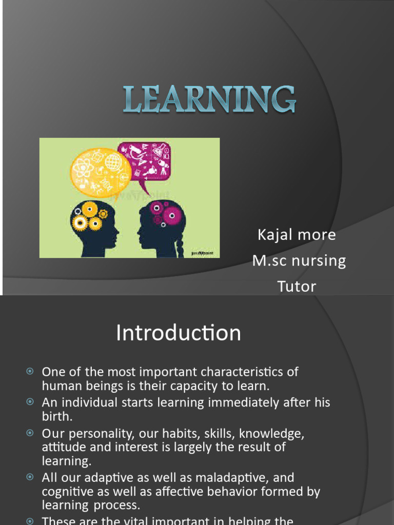 Learning PPT Psychology First Year GNM | PDF