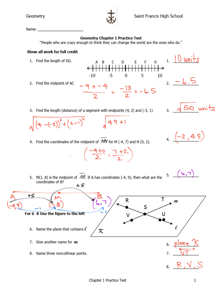 Test Chapter 1 Practice Answers | PDF