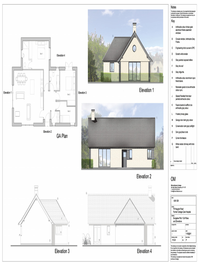 8 - Bungalow 1 - Proposed Ground Floor Plans and Elevations | PDF