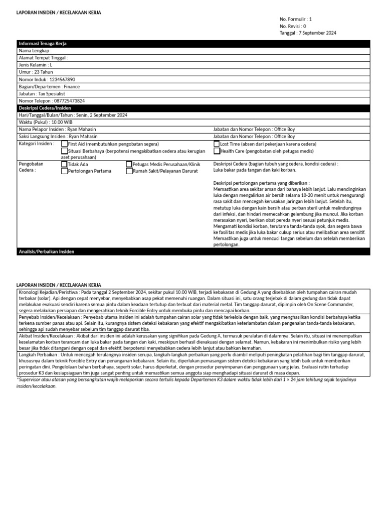 TPD 3 - Incident Report | PDF