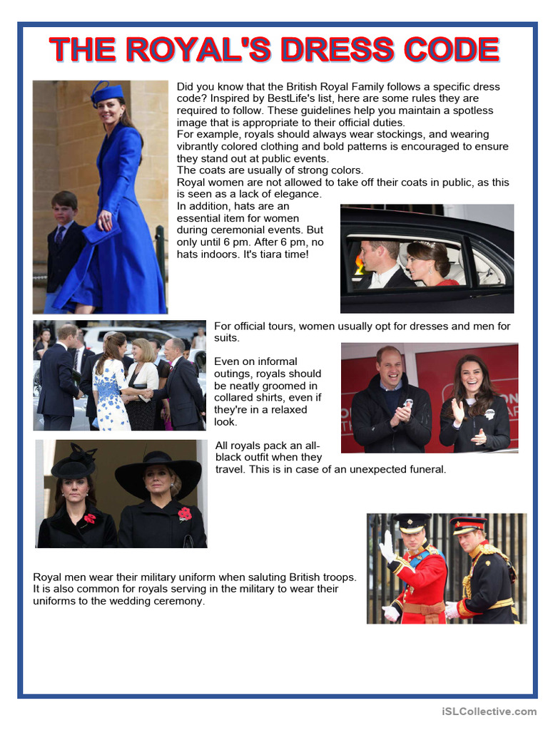 British Royal Family Dress Code Rules | PDF | Clothing | Dress Codes