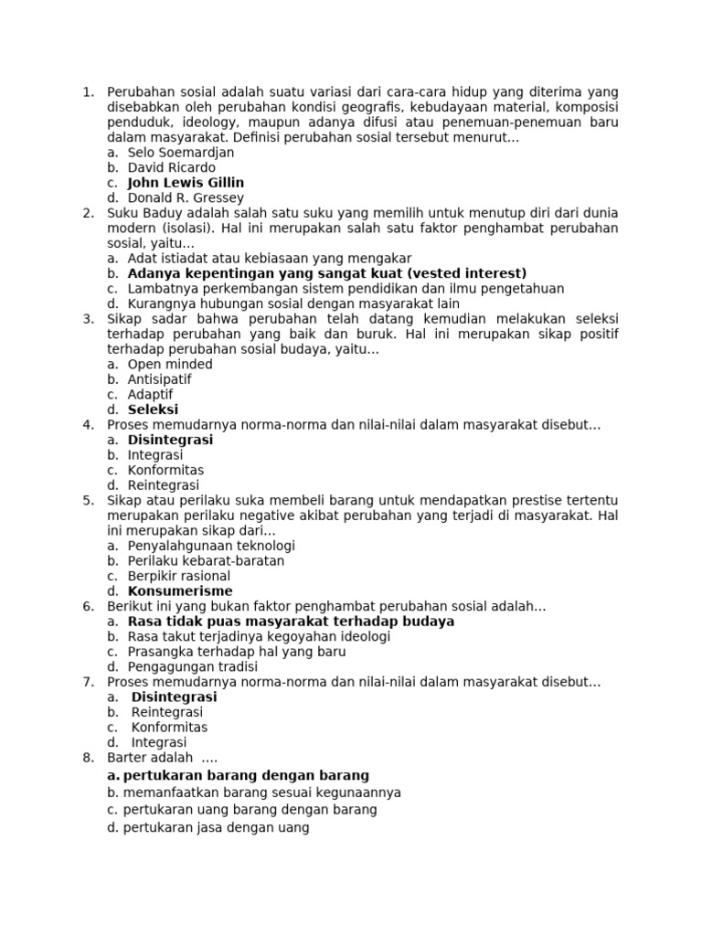 Soal IPS Kelas 9 PAS Ganjil 1819 | PDF