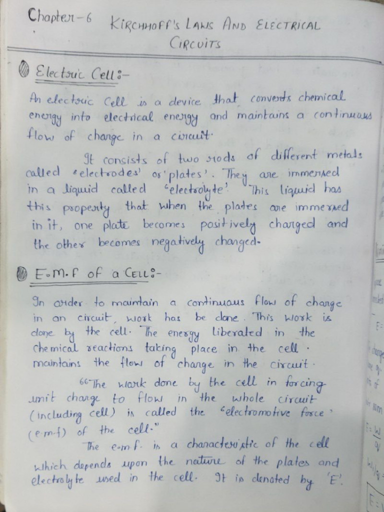 Chapter-6 Kirchhoff's Laws and Electric Circuit | PDF
