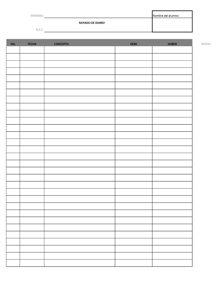 Formato Rayado de Diario | PDF