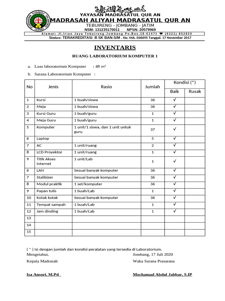 Daftarb Inventaris | PDF