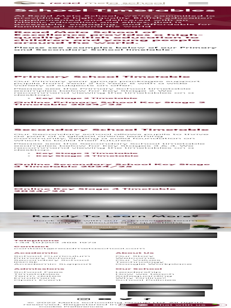 School Timetable Read Meta School | PDF