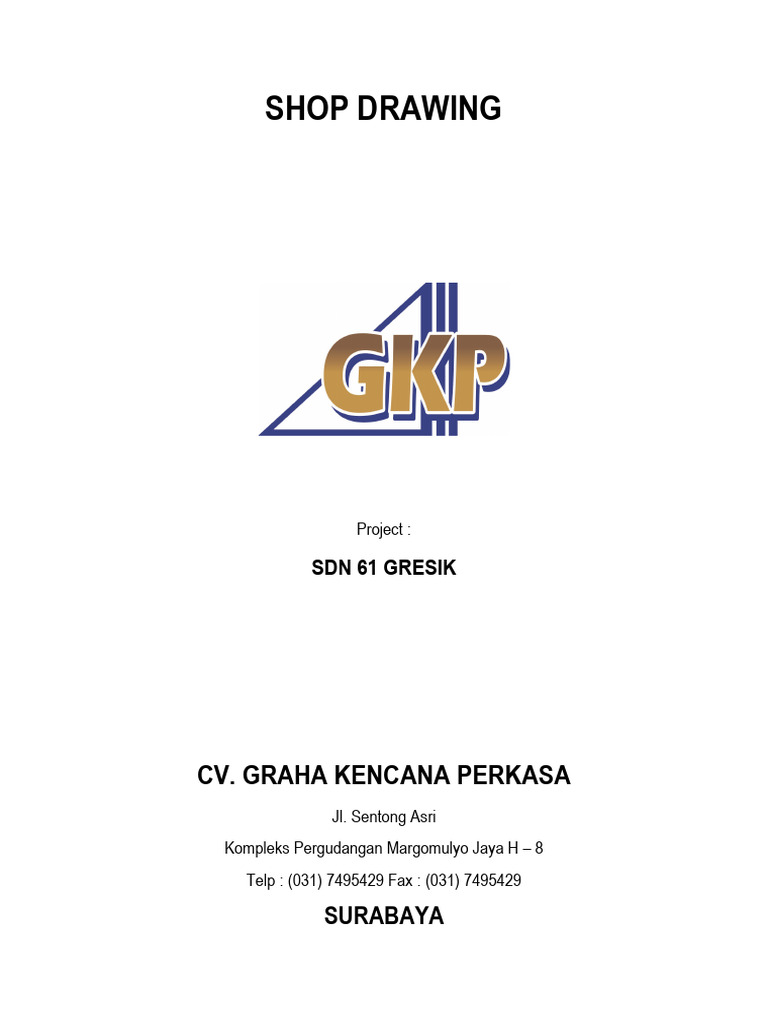 GKP - Shop Drawing SDN 61, Gresik | PDF