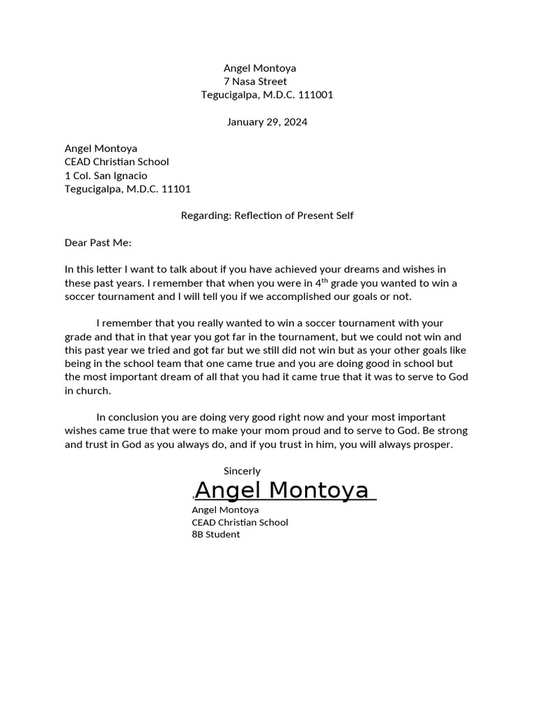 Letter To Past Self | PDF