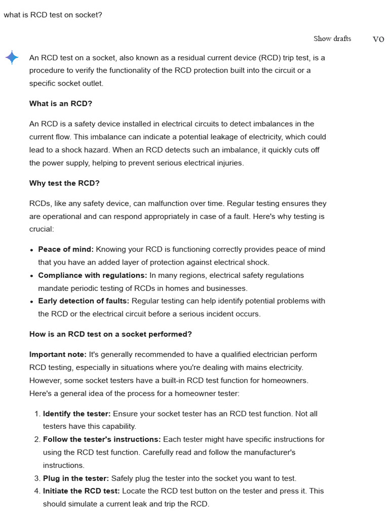 What Is RCD Test On Socket PDF