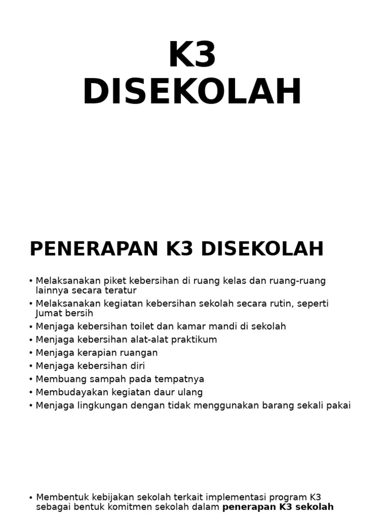 K3 Disekolah | PDF