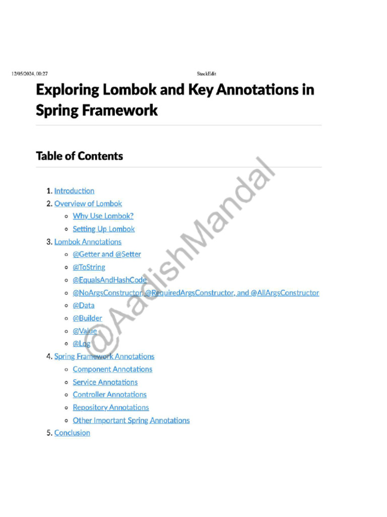 24.annotations Lombok Component | PDF