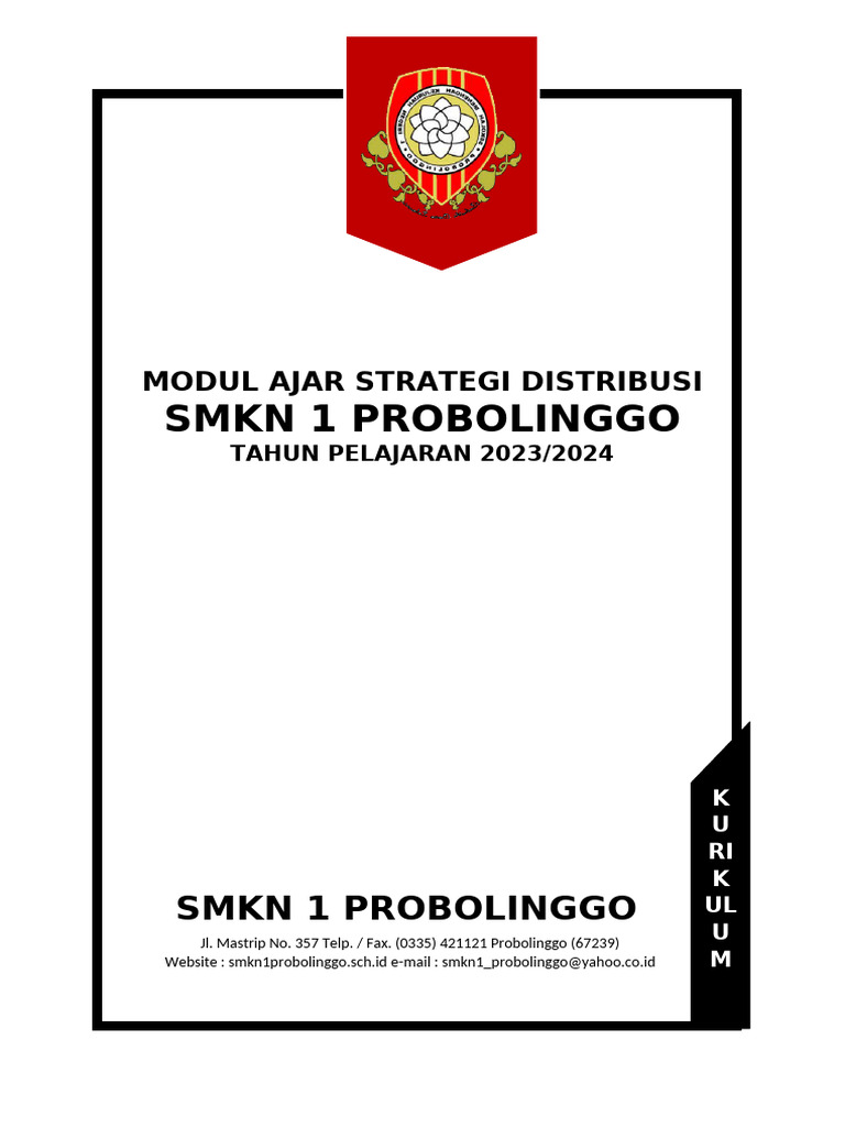 Modul Ajar Kegiatan Strategi Distribusi Kelas XII. | PDF