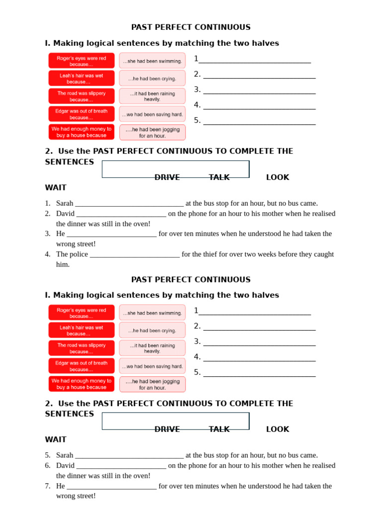 PAST PERFECT CONTINUOUS | PDF