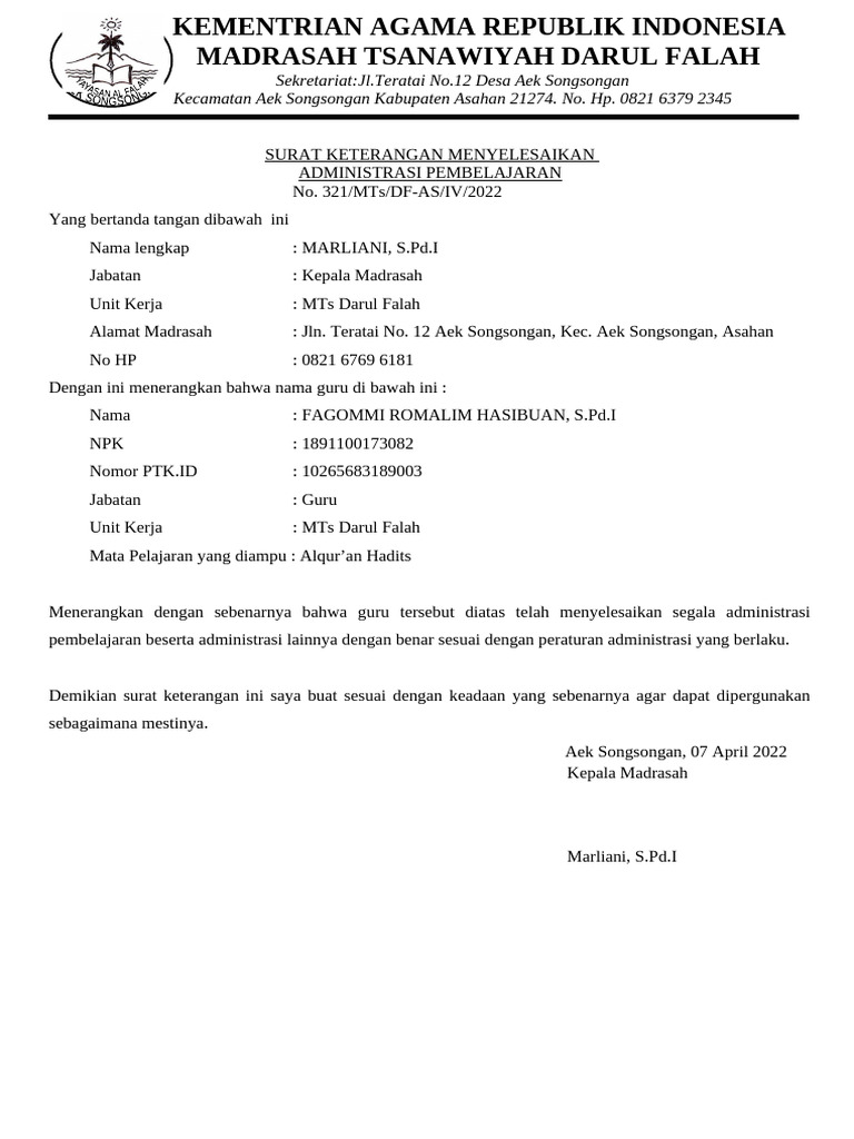 Surat Ust. Muhammad - 1 | PDF