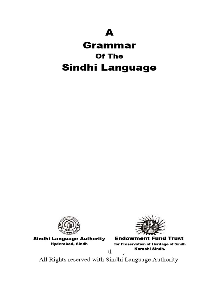 Grammer of Sindhi Language by Dr. Fahmida Hussain | PDF