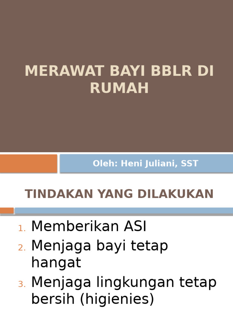 Merawat Bayi BBLR Di Rumah | PDF