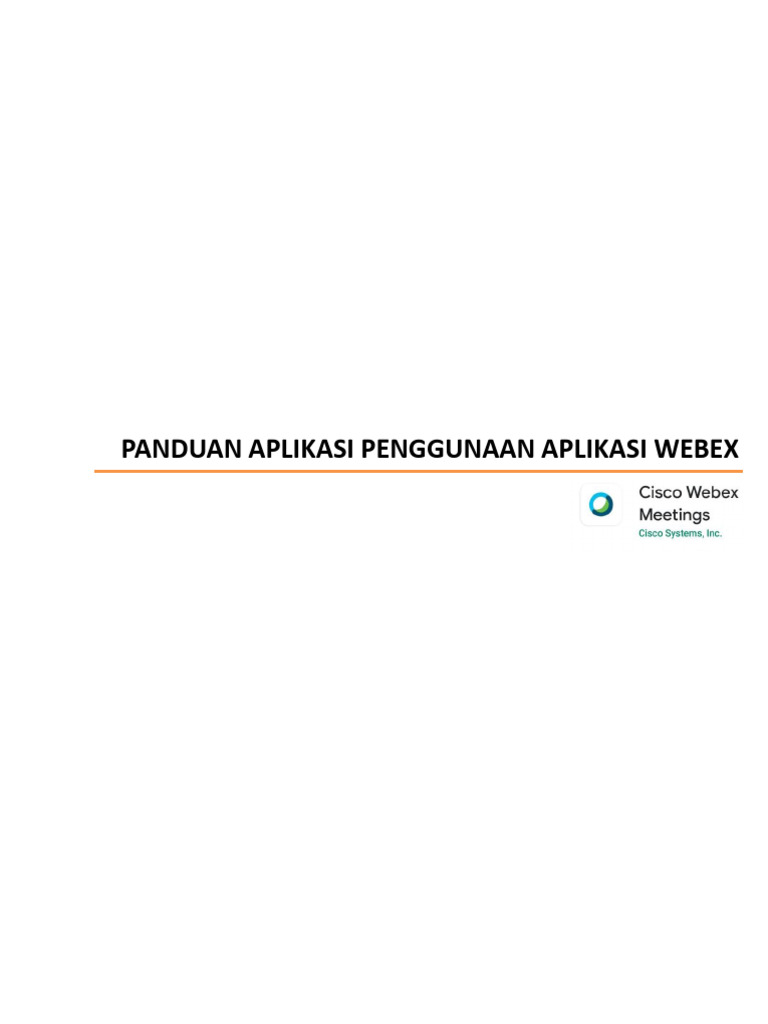 Panduan Penggunaan Webex | PDF