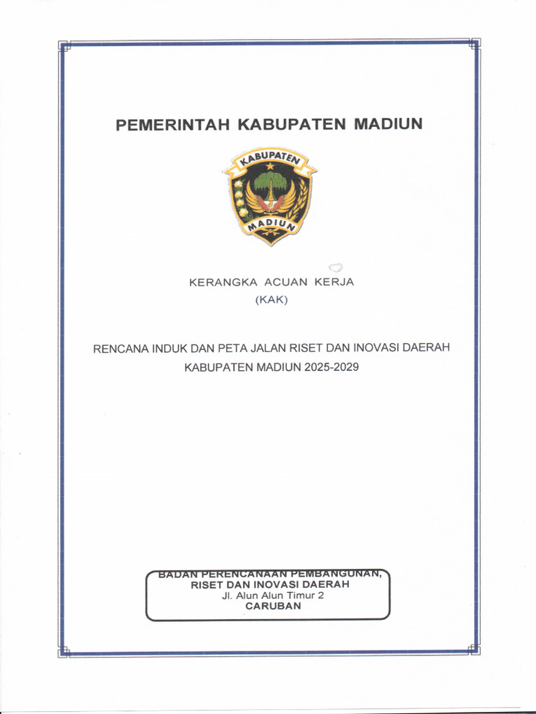 KAK Rencana Induk001 | PDF