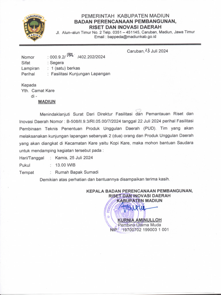 Kunker Rencana Induk002 | PDF