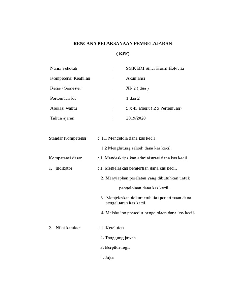Contoh RPP | PDF