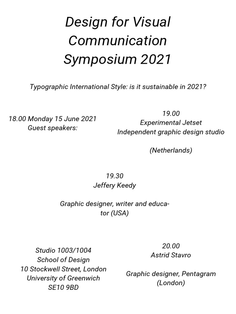 Design Visual Communication Symposium 2021 5 | PDF