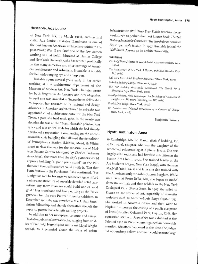 Ada Louise Huxtable | PDF