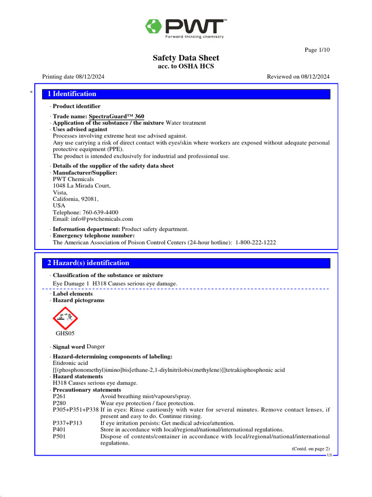 SpectraGuardTM 360 US Sds | PDF