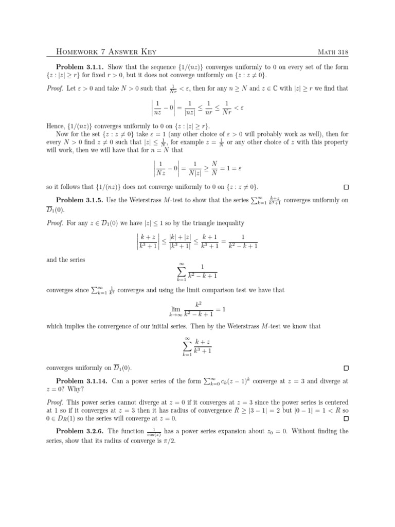 MATH_318_Homework7 solution | PDF