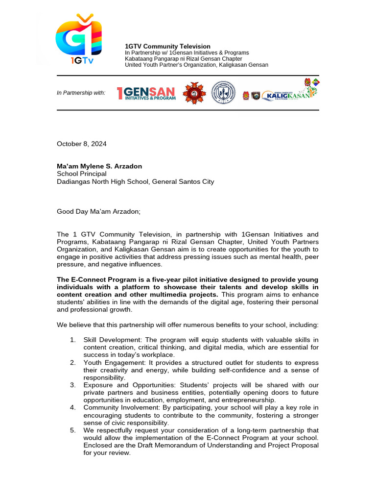 Project Proposal E Connect Program | PDF