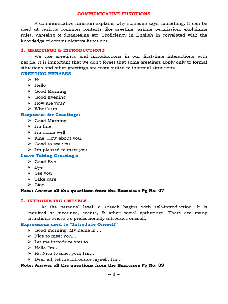 Communicative English-I Manual | PDF