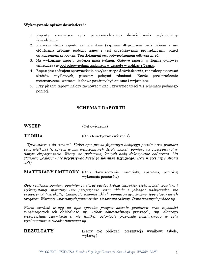 Schemat Sprawozdania 2021 | PDF