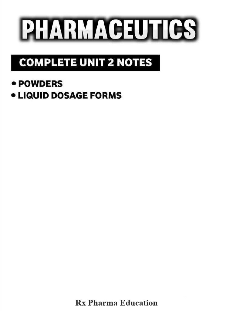 Https Rxpharma-Edu - Com Wp-Content Uploads 2023 08 UNIT-2 ...