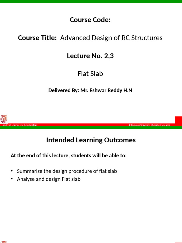 Lecture 2+3 Flat Slab | PDF