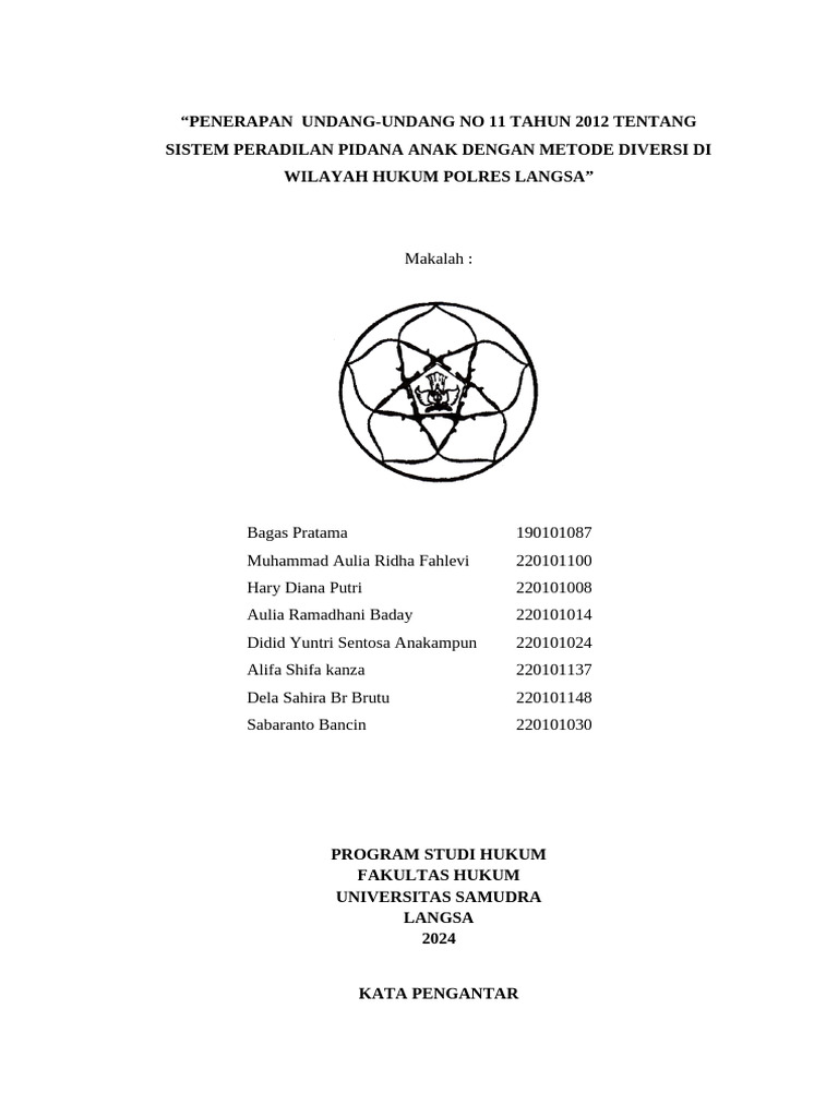 Makalah Kelompok 1 Tentang Diversi Terhadap Anak | PDF