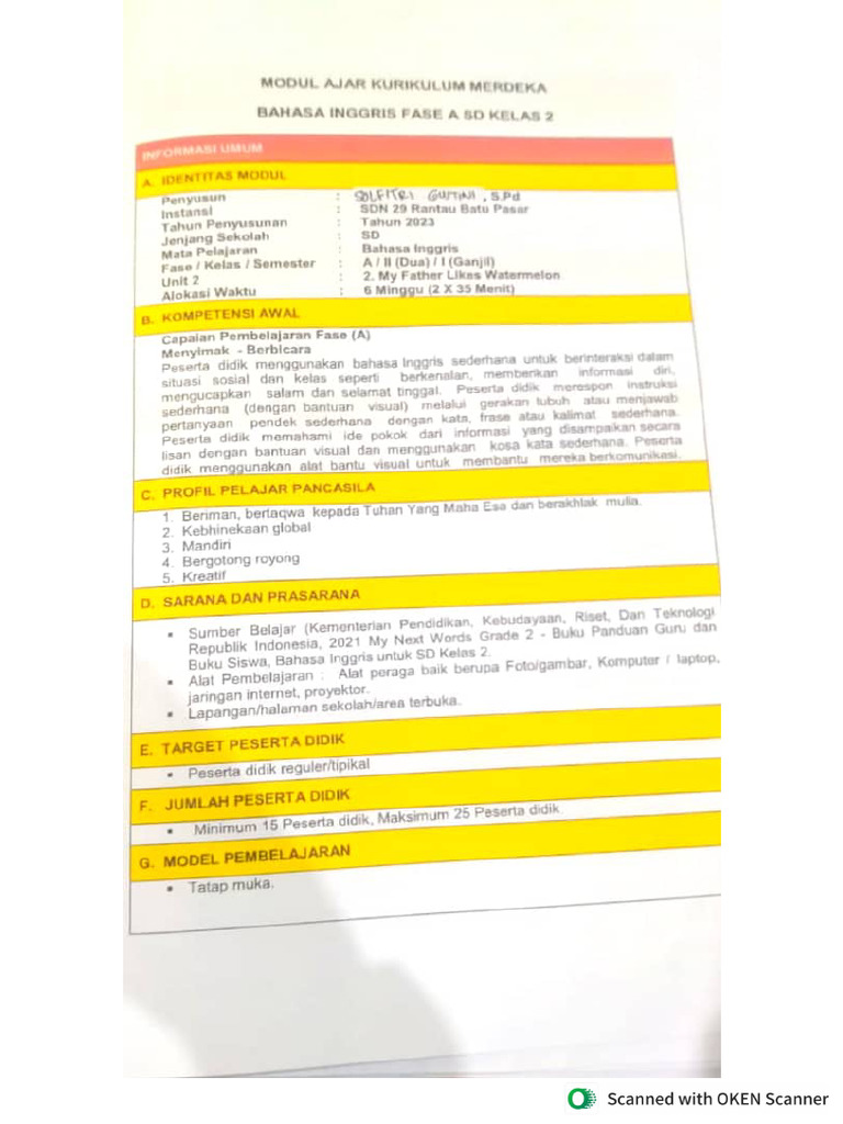 Modul Ajar SOLFITRI Bing SD | PDF