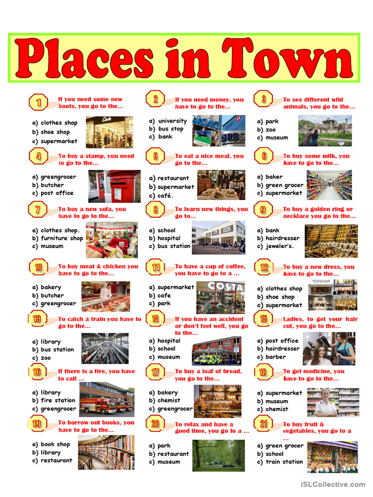 Places in Town | PDF