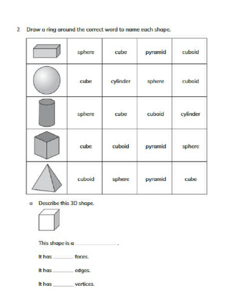 3D Shape Additional Practice | PDF