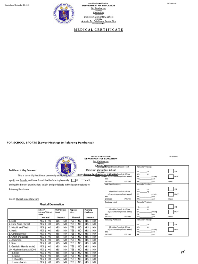 Med Cert 1 Mary | PDF