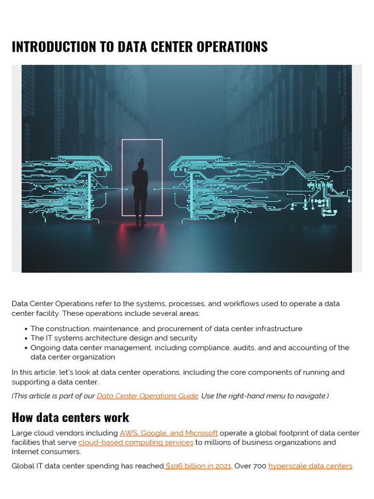 Introduction To Data Center Operations | PDF