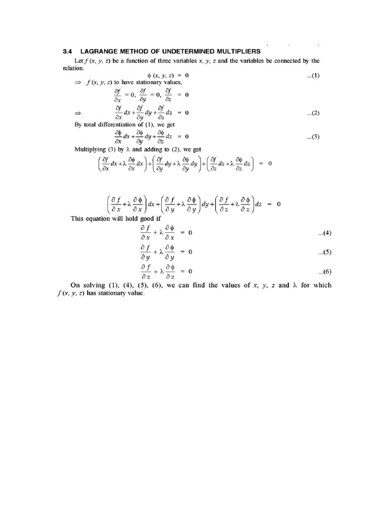 Lagrange Multiplier | PDF