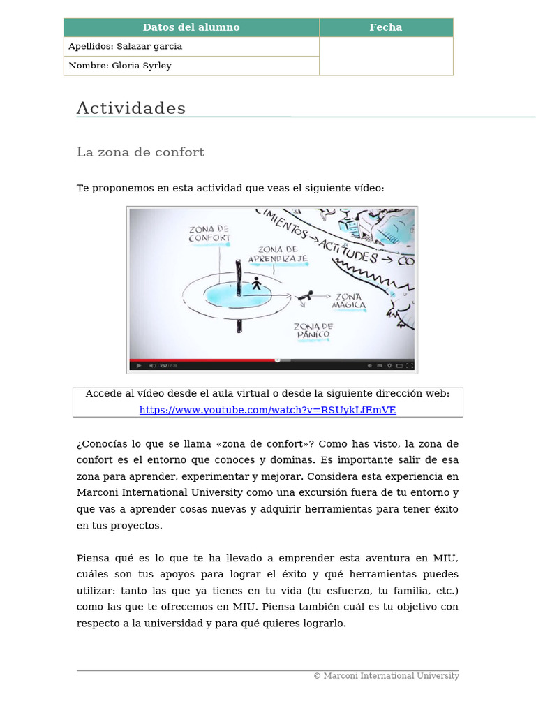 Tu Zona de Confort | PDF