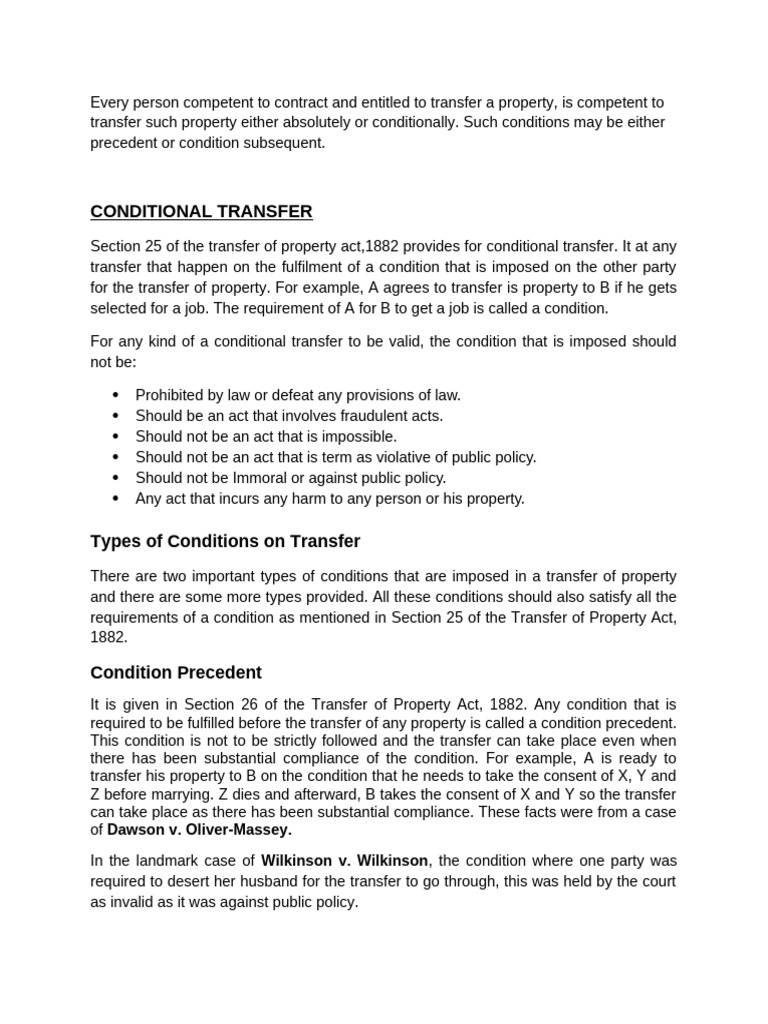 Conditional Transfer | PDF