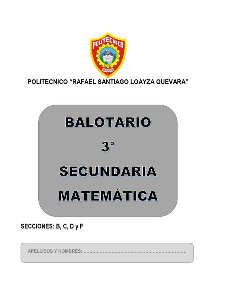 CARPETA de Matematica 3ro | PDF