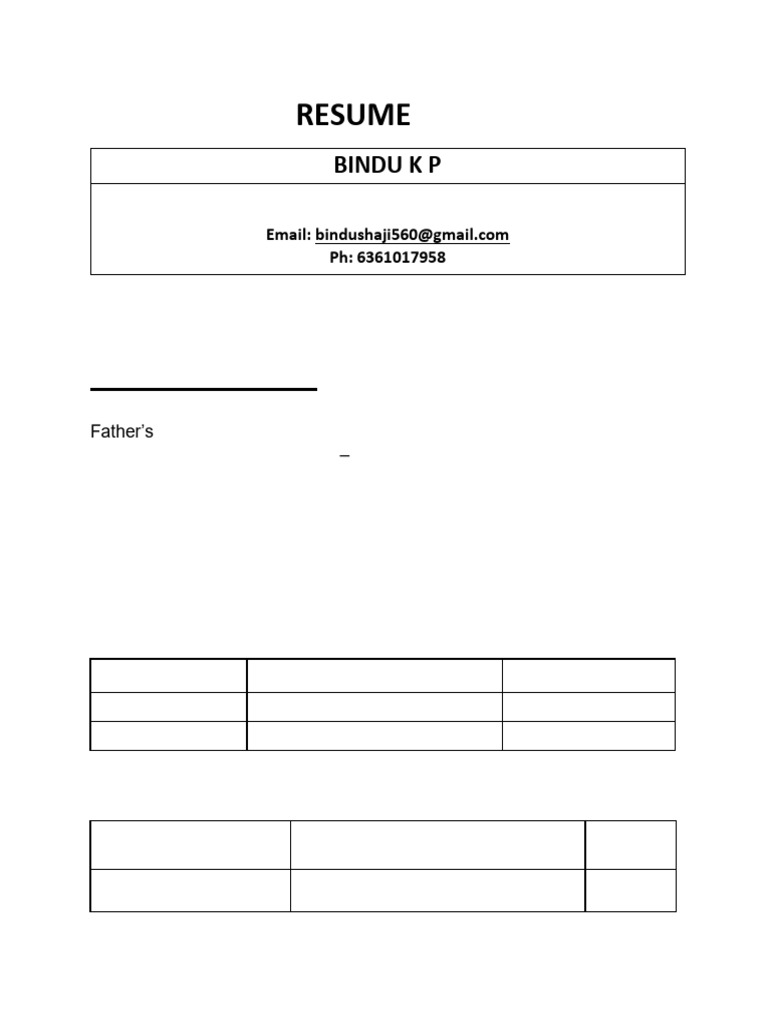 Bindu KP Resume | PDF