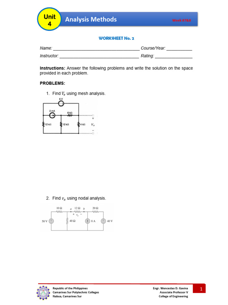 Worksheet No. 2 | PDF