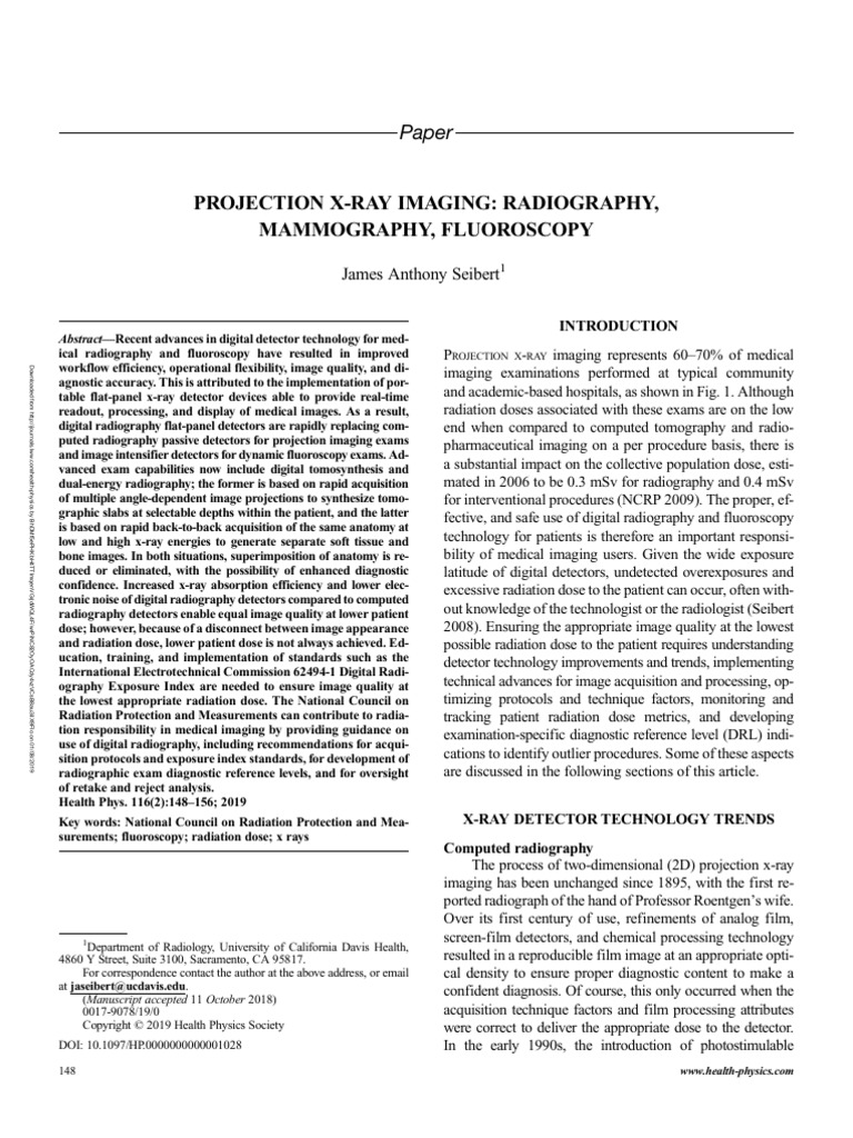 Projection X-Ray Imaging | PDF | Radiography | X Ray