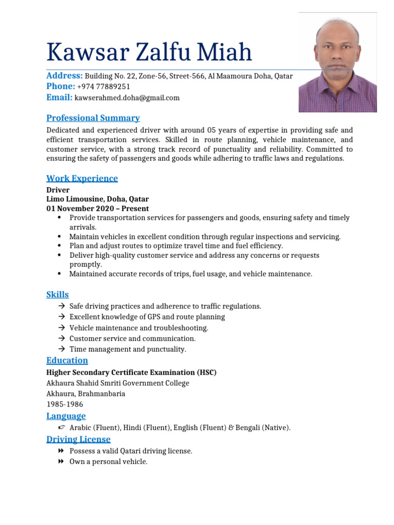 CV-Kawsar Zalfu Miah | PDF | Business | Finance & Money Management