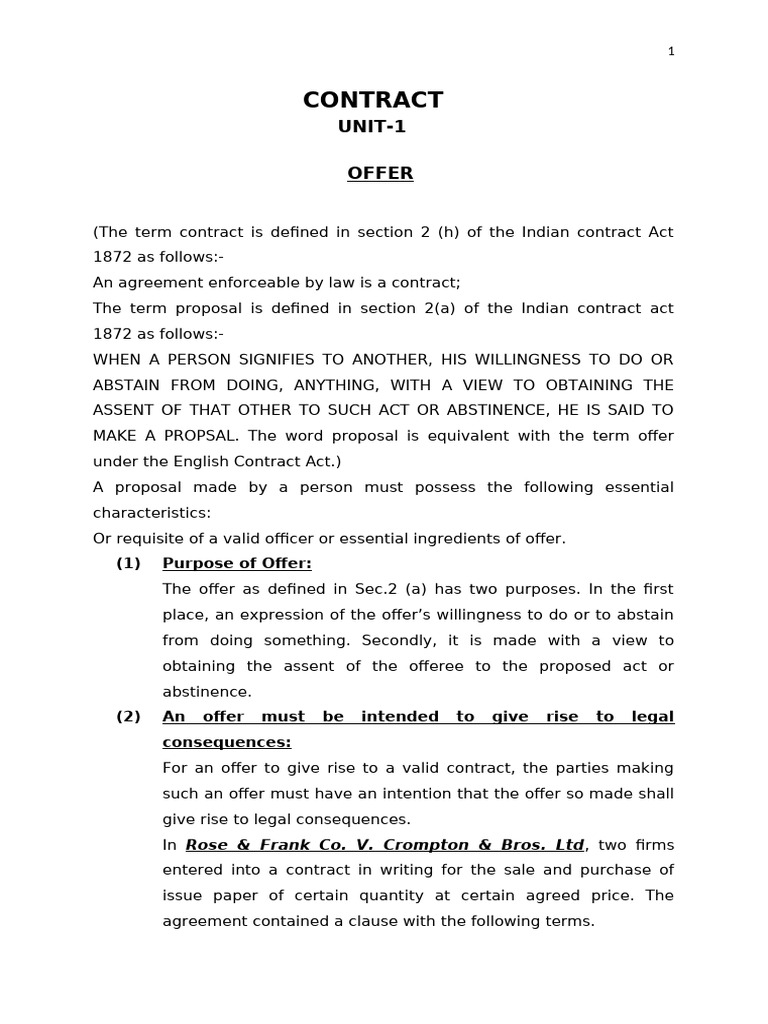 Contract Unit.1 | PDF